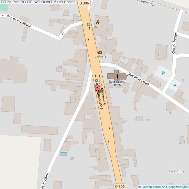 Route NATIONALE 6 Les Chères