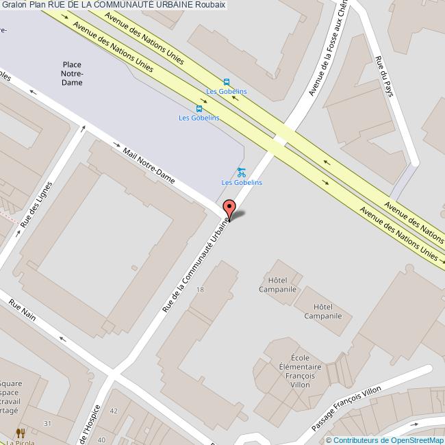 Rue de la COMMUNAUTÉ URBAINE Roubaix