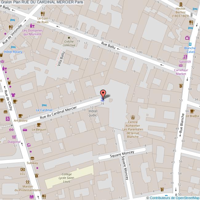Rue du CARDINAL MERCIER Paris