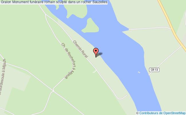 Monument funéraire romain sculpté dans un rocher Sauzelles tourisme